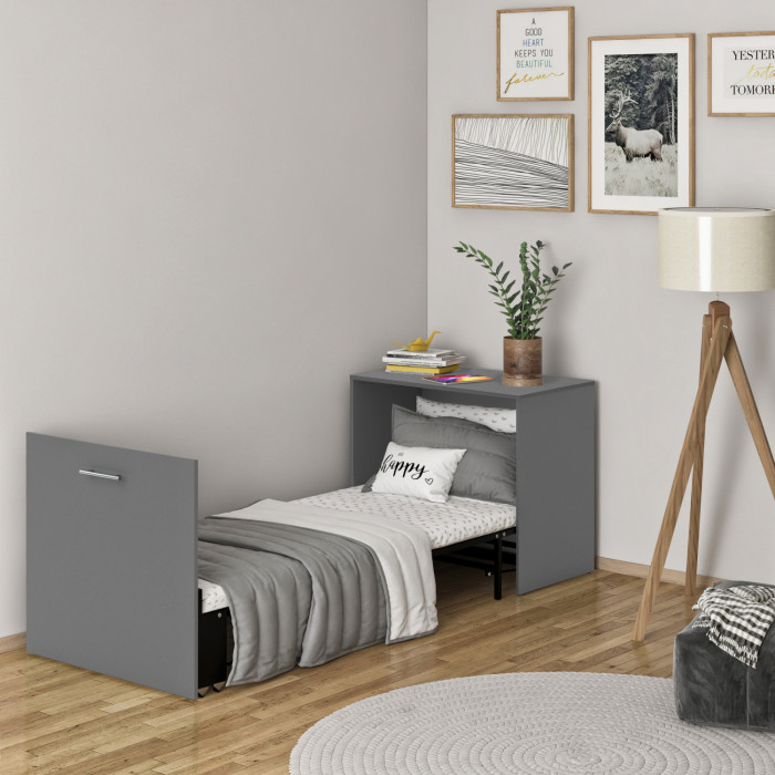 Ліжко-трансформер комод Sirim (2 в 1) в чорному відтінку Купити в Україні